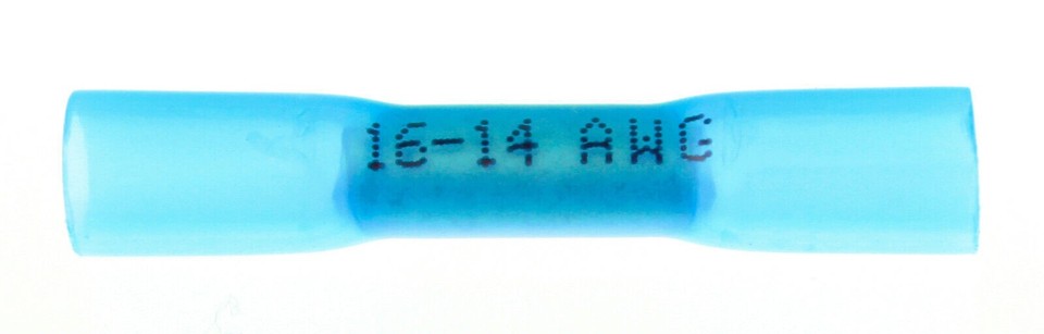40 Pack 16-14 Gauge Wire Butt Connectors Blue Polyamid Crimp 16-14 AWG ...