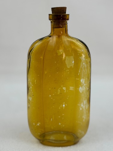 Glass Bottle Flask Orange Elongated Pumpkin Shape Cork Halloween ...