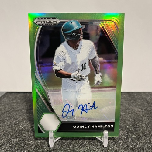 2021 Panini Prizm Draft Picks QUINCY HAMILTON Lime Green Auto /23 # ...