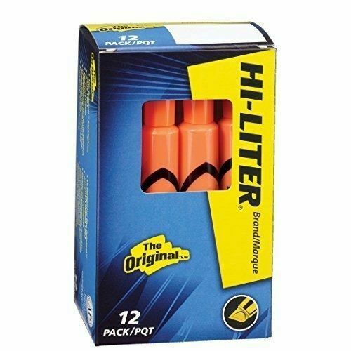 Hi-liter 24050 Desk Style Highlighter Chisel Tip Fluorescent Orange Ink ...