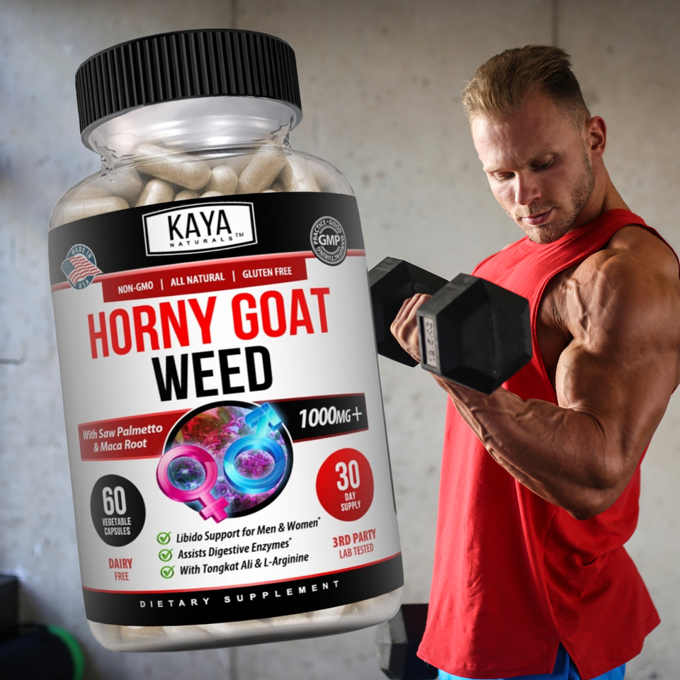 (2 Pack) Horney Goat Weed for Men & Women Maca Saw Palmetto Ginseng L ...