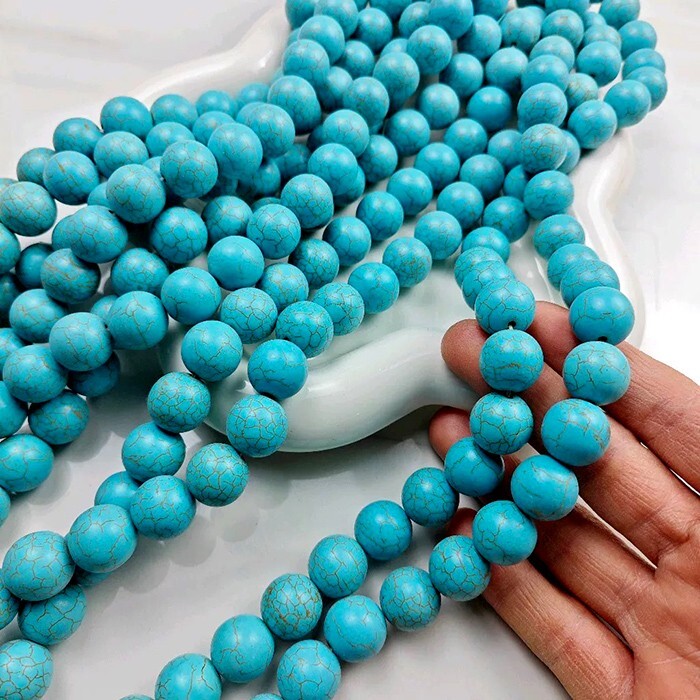 16mm Blue Turquoise Round Loose Beads 8PCS | eBay