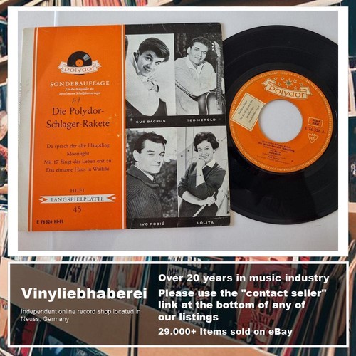 7" EP Single Vinyl Gus Backus/ Ted Herold/ Ivo Robic/ Lolita - Die ...