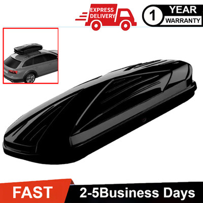 Car Roof Top Box 450 L Large 90kg Luggage Top Car Budget Gloss Black UK ...