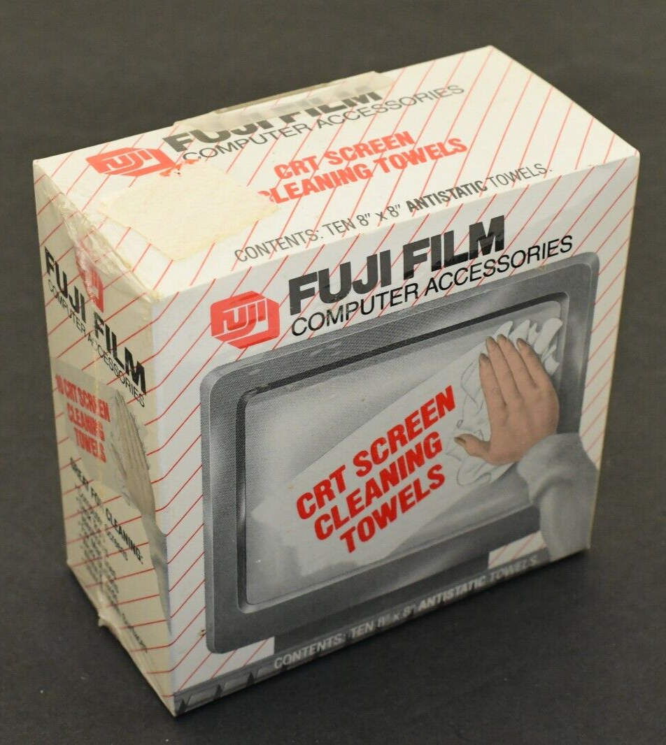FUJI FILM Vintage CRT Screen Cleaning Towels Wipes Computer 8x8 ...