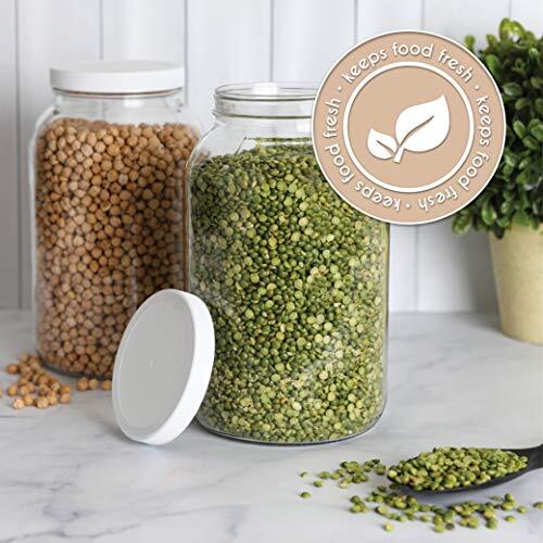 MASON JAR Wide Mouth with Airtight Foam Lined Plastic Lid 2 Pack ...