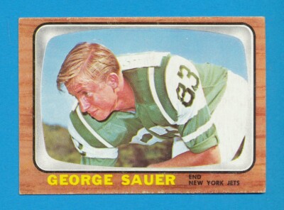 SOLID VG-EX GEORGE SAUER ROOKIE 1966 TOPPS #101 UNCREASED VINTAGE NFL ...