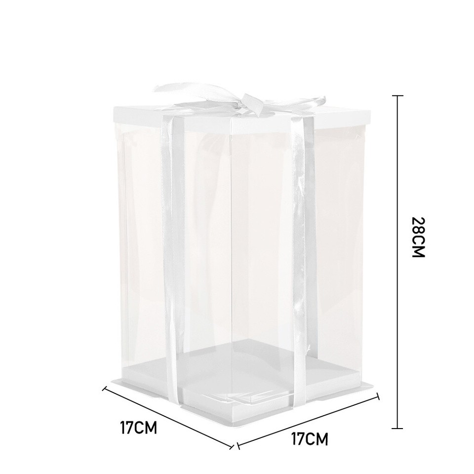 Large Clear PVC Gift Cake Boxes Present Packaging Transparent Box ...