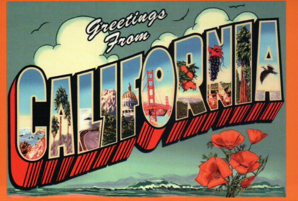 Postcards From California California Postcard, Souvenir Postcard