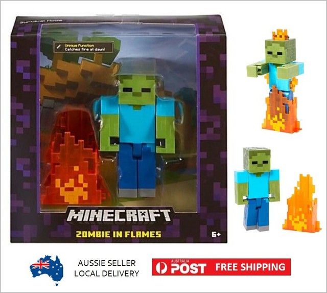 Mattel Minecraft Series 2 Zombie With Pop out Flames Action Figure for ...