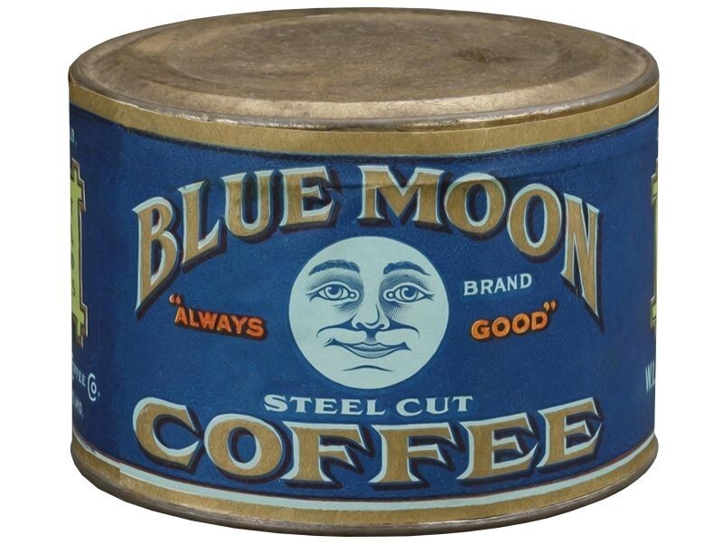 Blue Moon Steel Cut Coffee NEW Sign 18" Wide DIECUT Style, USA Steel | eBay