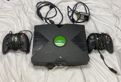 Vintage Original Xbox Video Game Bundle Works Tested 2 Controllers AV ...