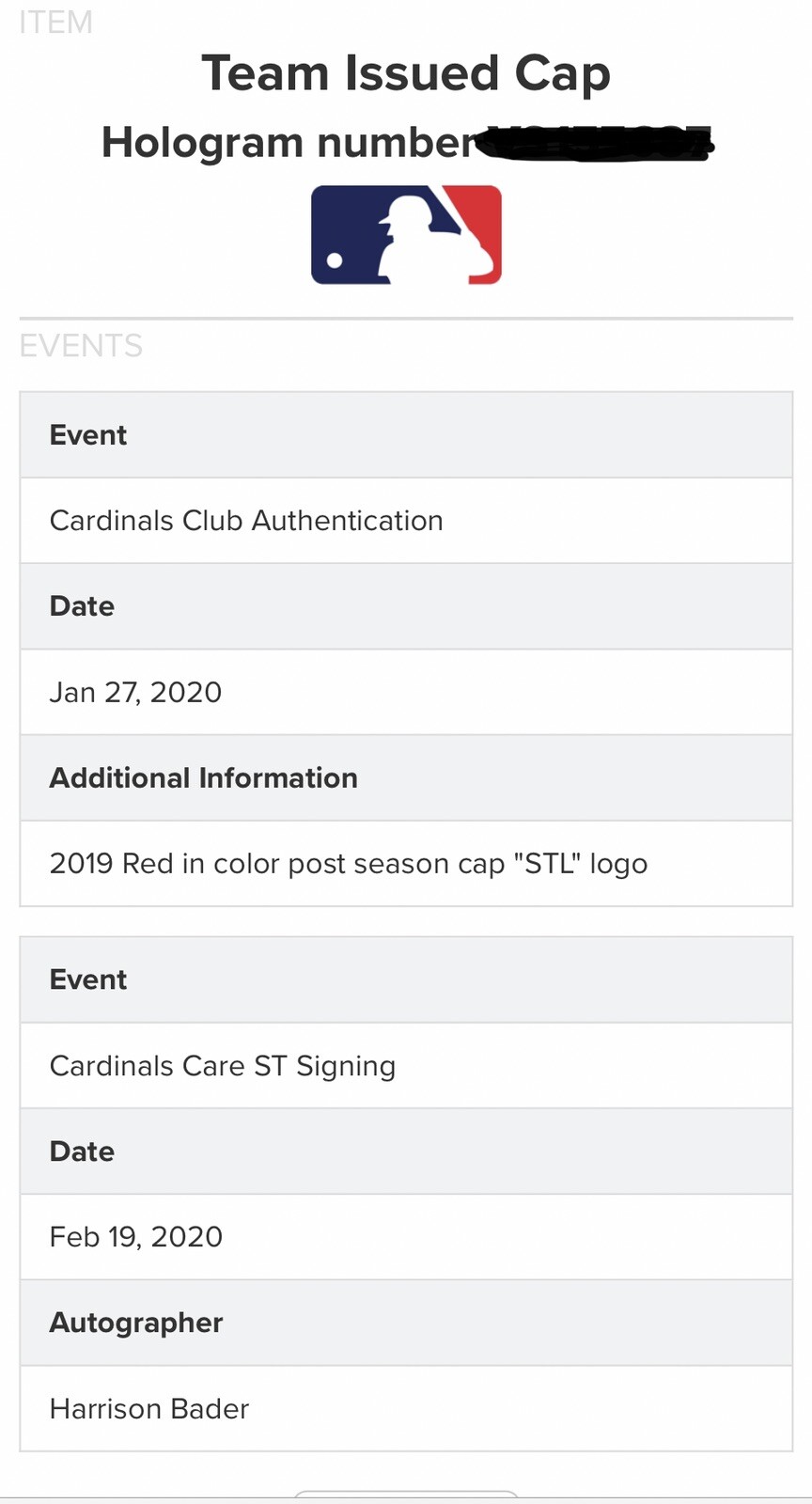 Harrison Bader GU 1st Postseason Hit Hat 2016 Bowman Chrome Auto RC BGS ...