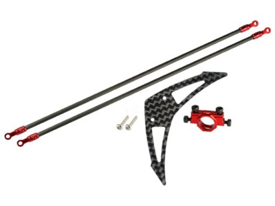 MH Alu/Carbon Fiber Tail Boom Support Mount set (RED)-BLADE 250CFX/230S ...