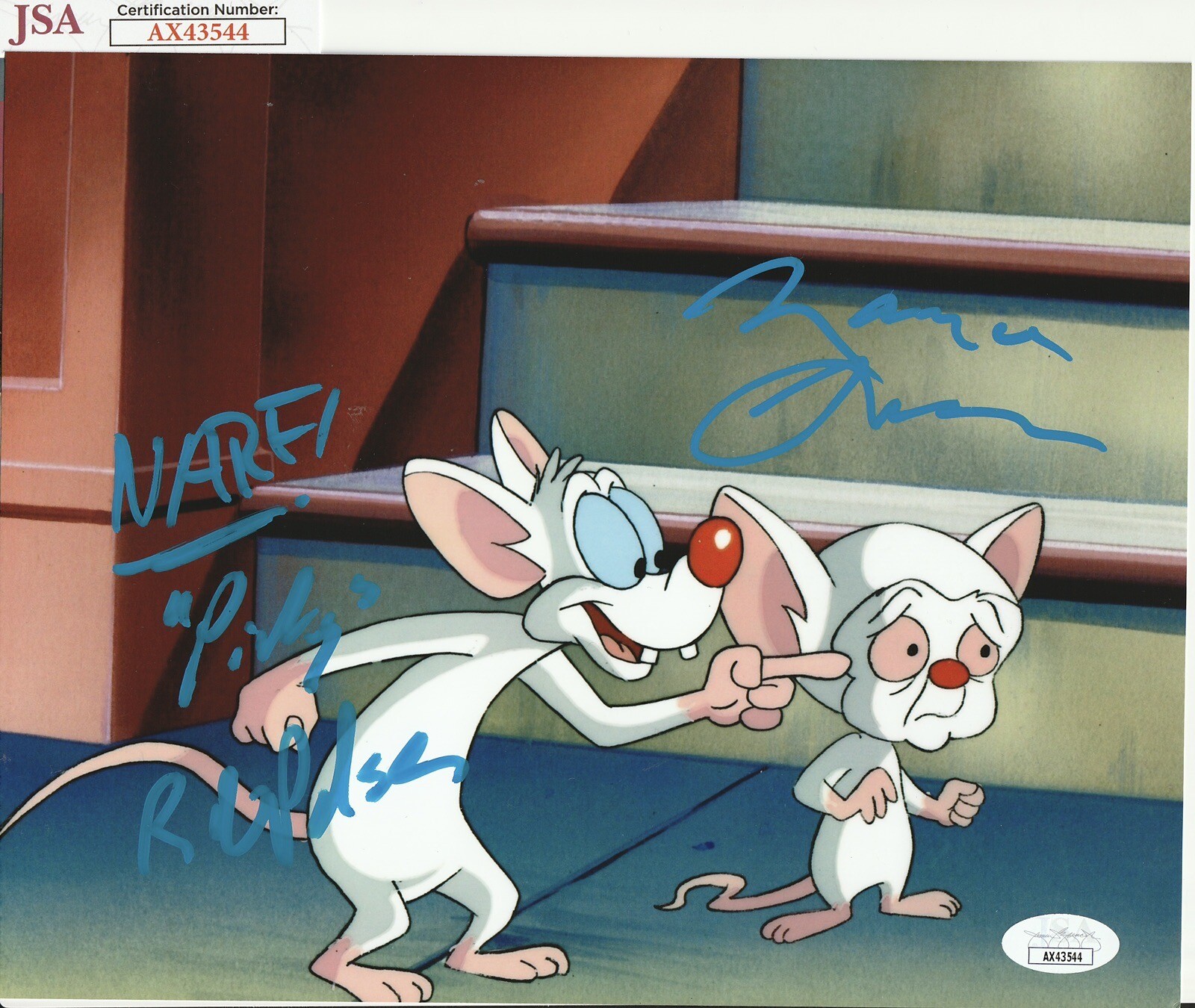 ROB PAULSEN AND MAURICE LAMARCHE SIGNED PINKY AND THE BRAIN 8x10 PHOTO ...
