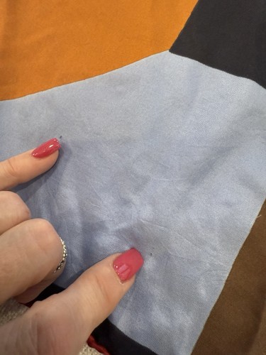 100% Silk Handkerchief Hand rolled Edges Rn 32418 17 Inch Vintage Color ...