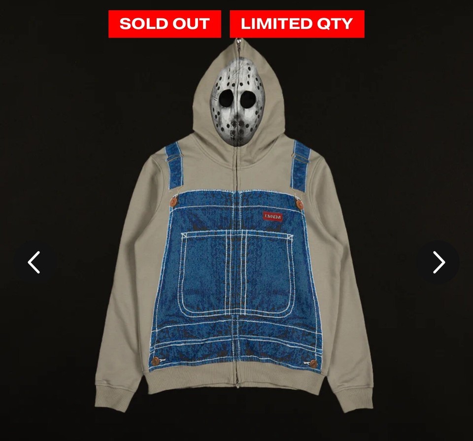 Eminem TDOSS Overall Full Zip Hoodie Jason Mask Large Death Of Slim ...