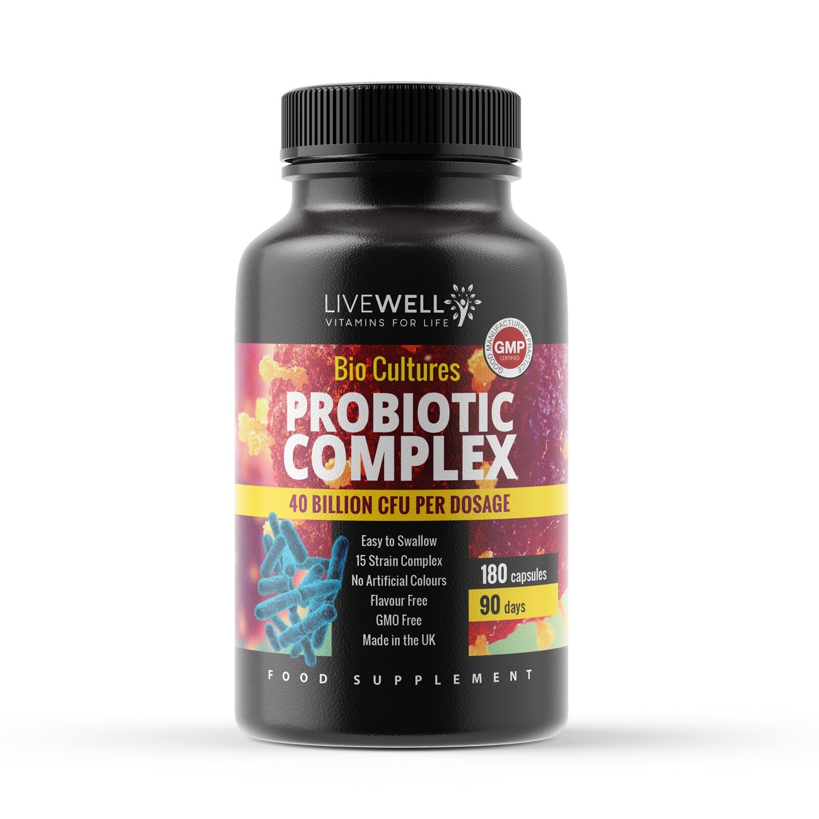 Probiotics Complex Acidophilus - 40 Billion CFU - 15 Active Bacteria ...