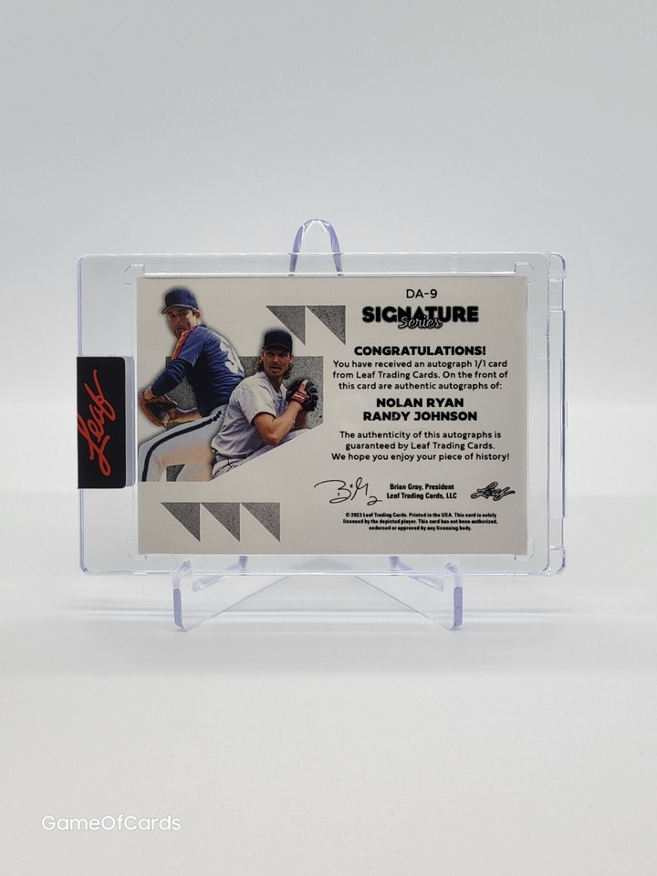 2023 Leaf Signature Series NOLAN RYAN + RANDY JOHNSON Dual Auto ...