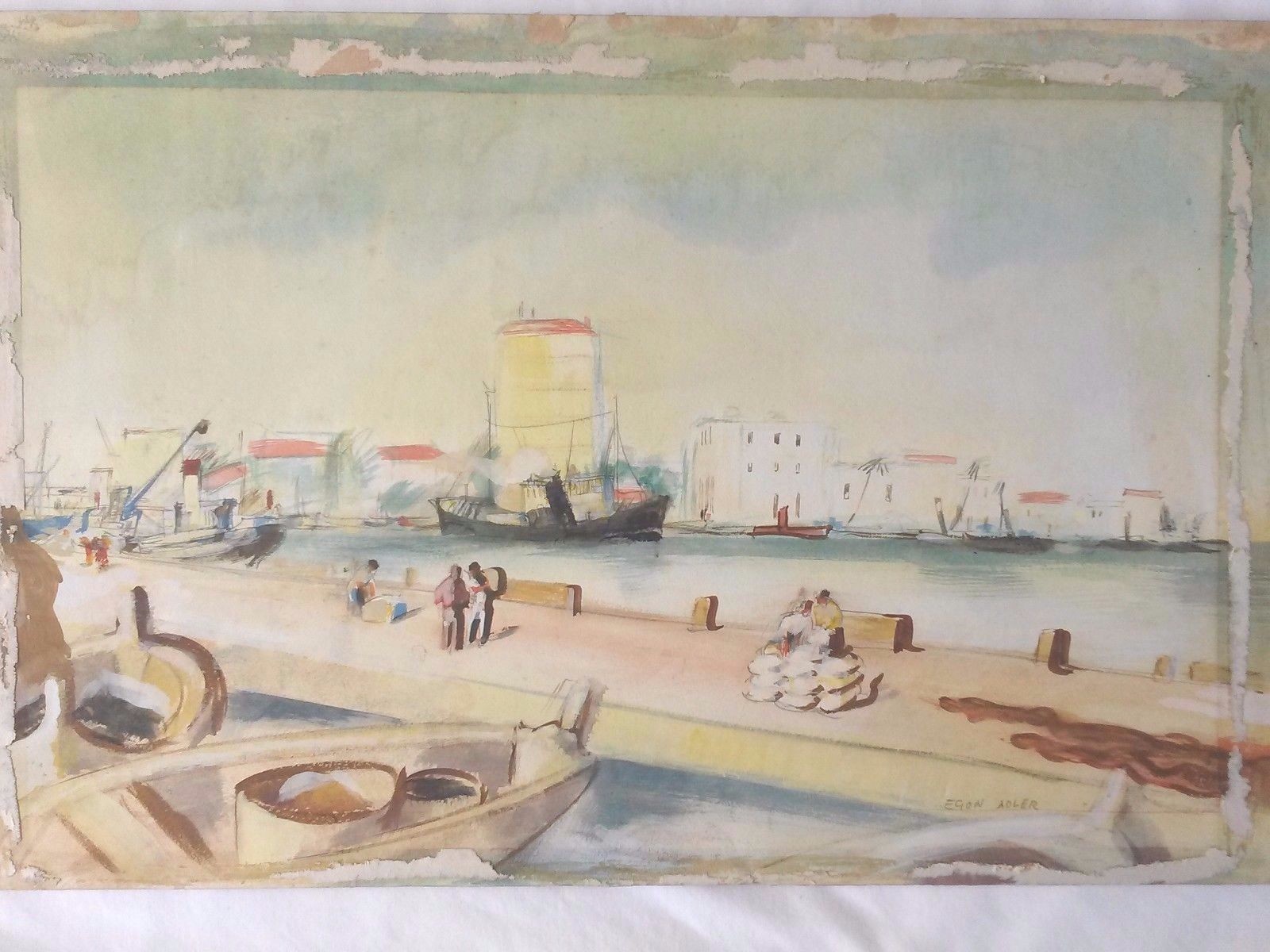 Original EGON ADLER (1892-1963) W/C Early German Expressionist Movement ...