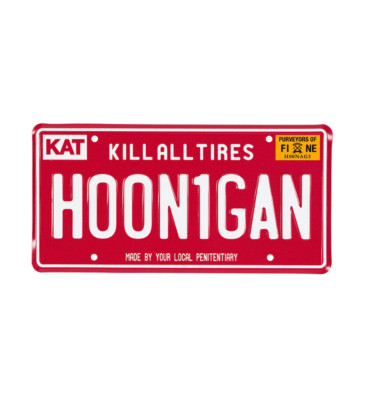 Official Hoonigan OG Arizona Red / White Metal Licence Plate | eBay ...