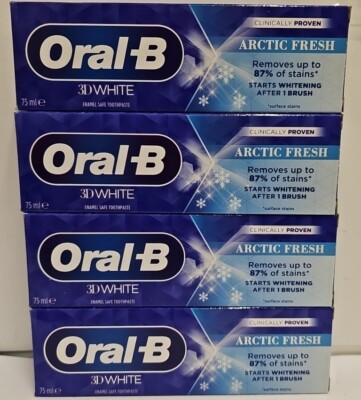 Oral-B 3D White Arctic Fresh Mint Toothpaste Whitening Enamel Protect ...