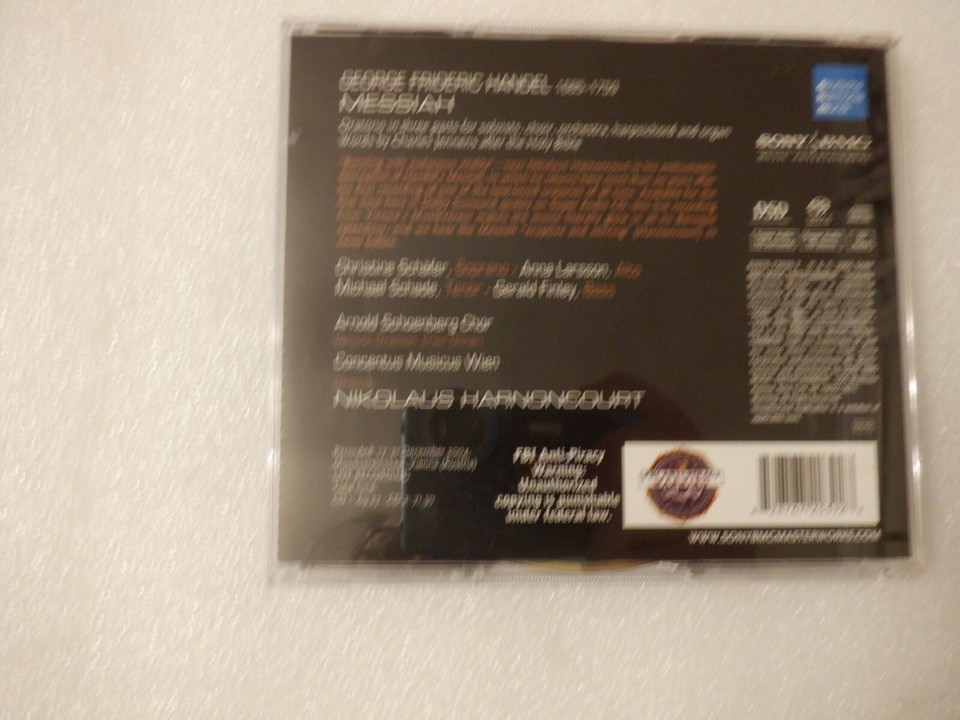 Handel: Messiah ~ Harnoncourt NEAR MINT BMG 2 CD SET/SCUFFED CASE/FREE ...
