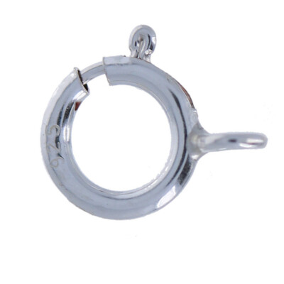 10 pieces- Sterling Silver, 6mm Spring Ring with Closed Eyelet, 10 ...