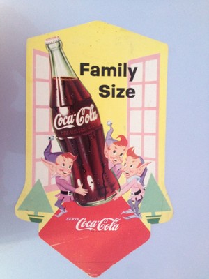 Vintage Coca Cola Cardboard Paper Cut Out Sign Elves Elf Advertising ...