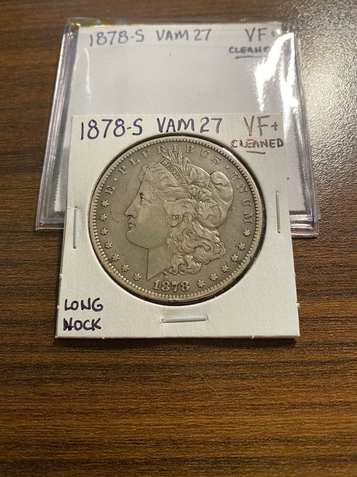 1878-S VAM 27 Long Nock Morgan Silver Dollar $1 VERY FINE+ (VF+) Plus ...