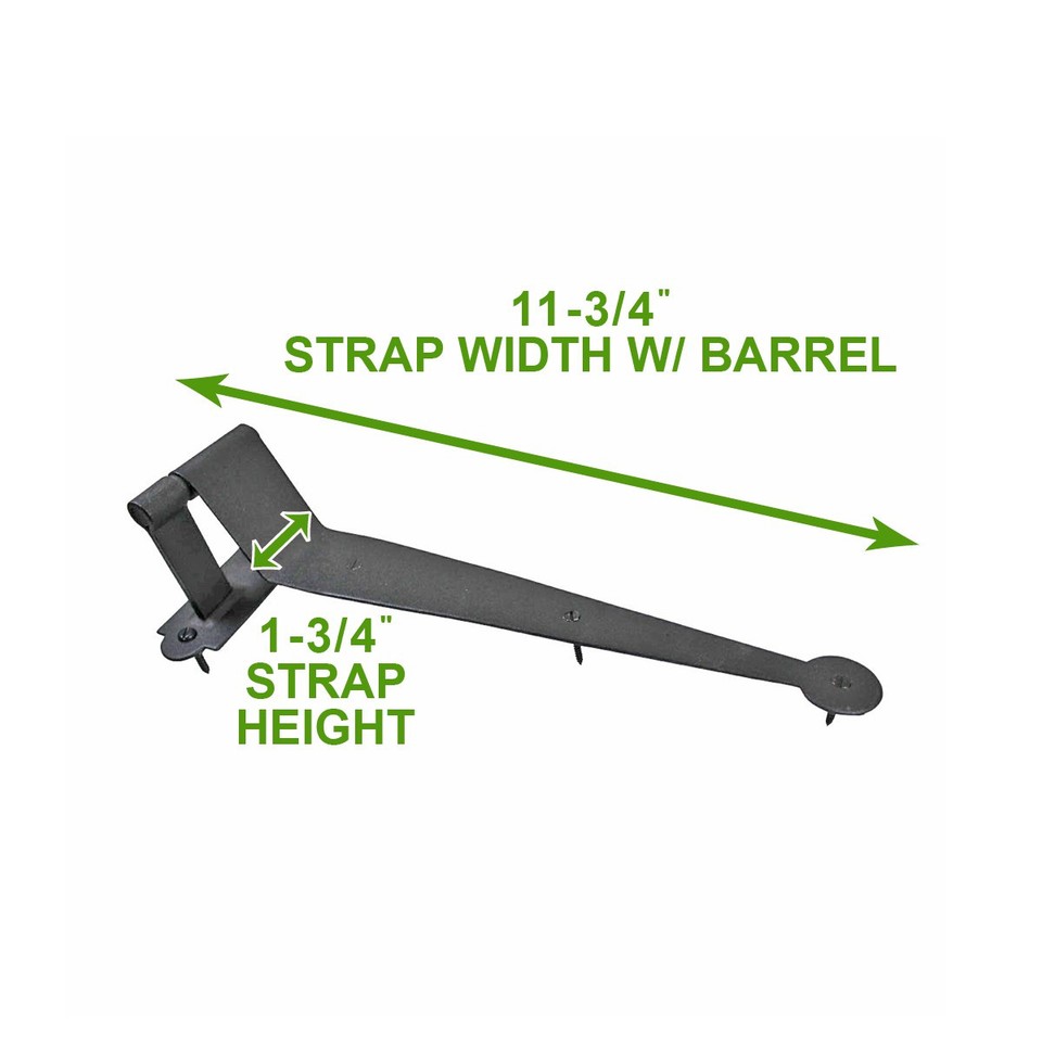 Black Offset Strap Lift Off Pintle Hinge 11 3/4" L Cast Iron Renovators ...