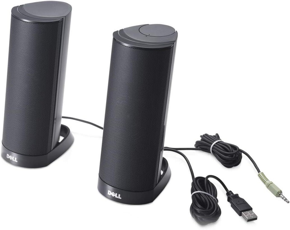 DELL AX210 Speaker PC Black Stereo USB Built-In Amplifier 2 Output ...