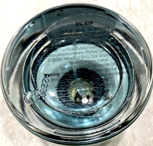 Tru Fragrance EPIC BLUE Eau de Cologne 3.4 oz | eBay