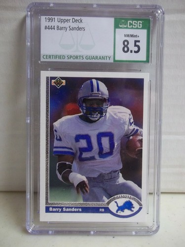1991 Upper Deck Barry Sanders CSG NM-Mt+ 8.5 Card #444 Detroit Lions ...