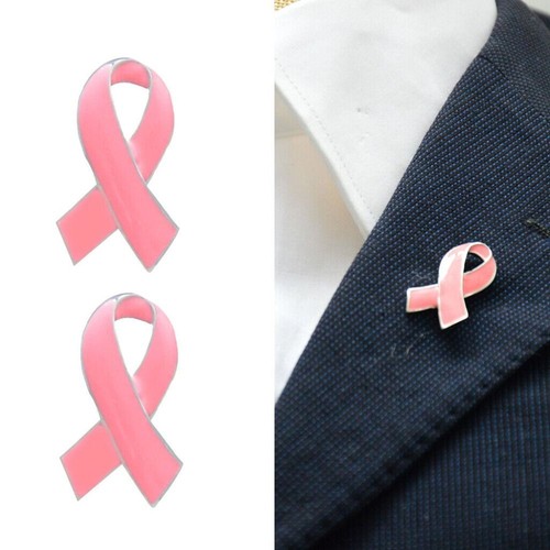 2Pcs Prevention Cancer Awareness Lapel Pin Pink Ribbon Breast Cancer ...