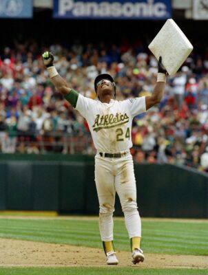 Rickey Henderson Celebrating In Field Hands Up 8x10 Picture Celebrity ...