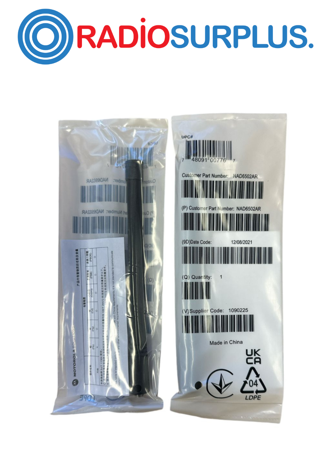 20 x Motorola Original NAD6502AR VHF Antenna for CP200 CP200D Radios ...