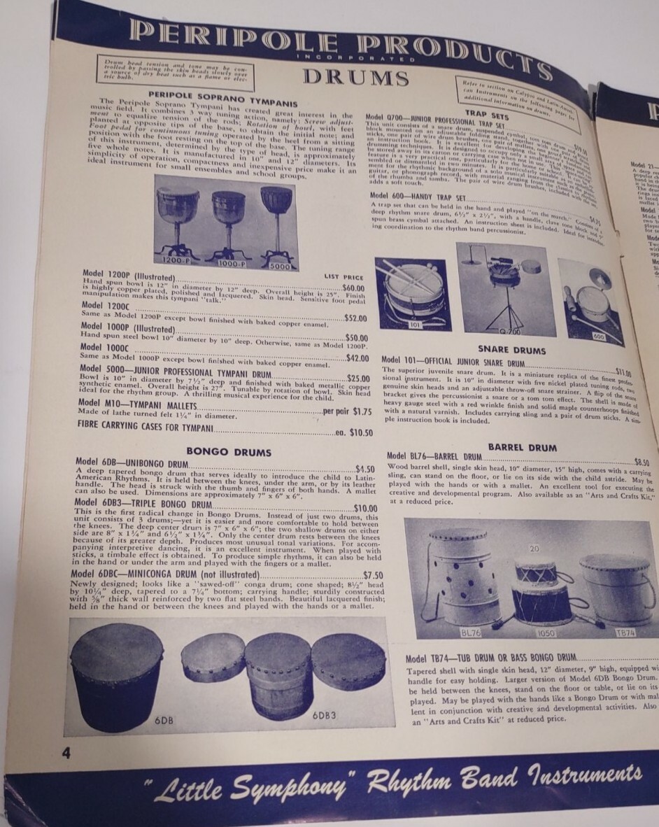 Peripole catalog 1956 with prices for musical instruments | eBay