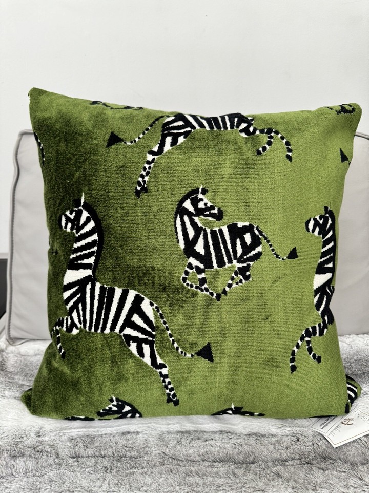 Pacific Coast Austin Horn 22 x22 Kona Zebra Green Black Decorative ...