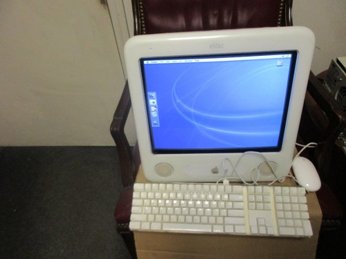 Apple eMac A1002 All in One vintage computer power PC G4 with Keyboard ...