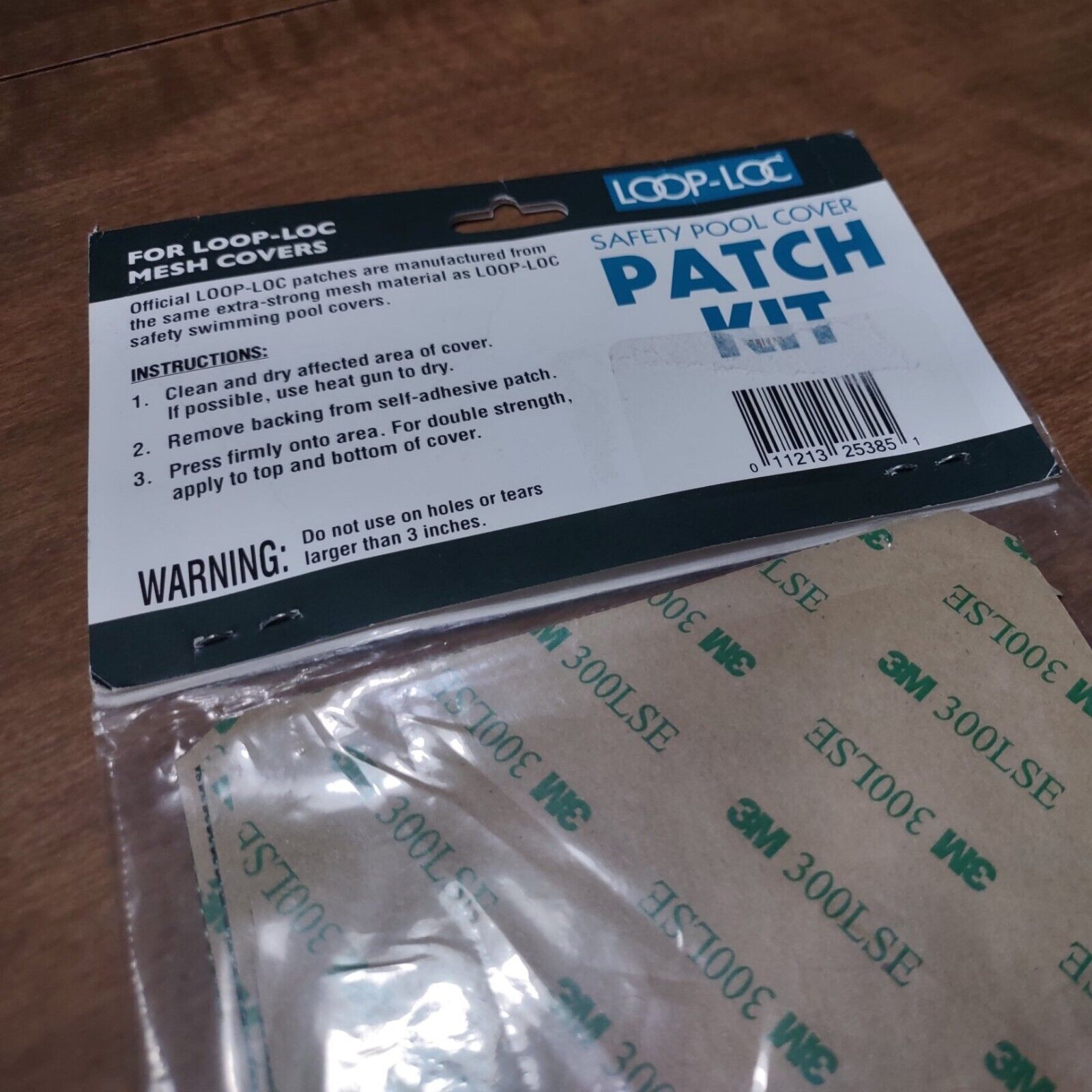 Loop-Loc Repair Patch Kit MESH STANDARD GREEN Swimming Pool Cover 4"x8 ...