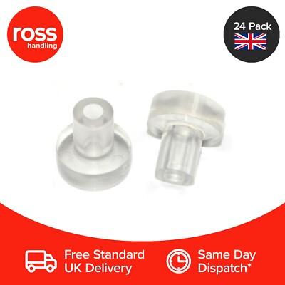 24 x PVC Transparent Buffers Stacking Pads Glass Table Protective Cover ...