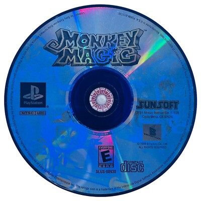 Monkey Magic (Sony PlayStation 1, 1999) PS1 Tested Game Disc ...