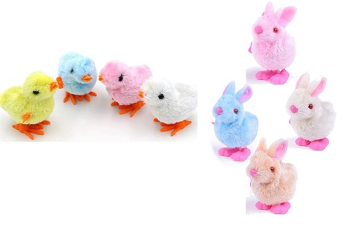 Wind up Hopping Chick or Hopping Bunny Toy Favour 8cm x 5cm Easter Gift ...