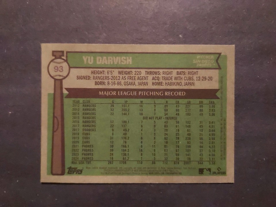 Yu Darvish 2025 Topps Heritage Chrome Silver Sparkle Refractor 93 | eBay