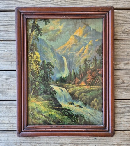 Vintage Print Song of the Mountain by W.M Thompson original frame under ...