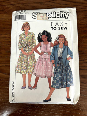 NEW Simplicity 9586 Pattern CAMISOLE PULL-ON SKIRT & SHIRT ~ Girls 10 ...