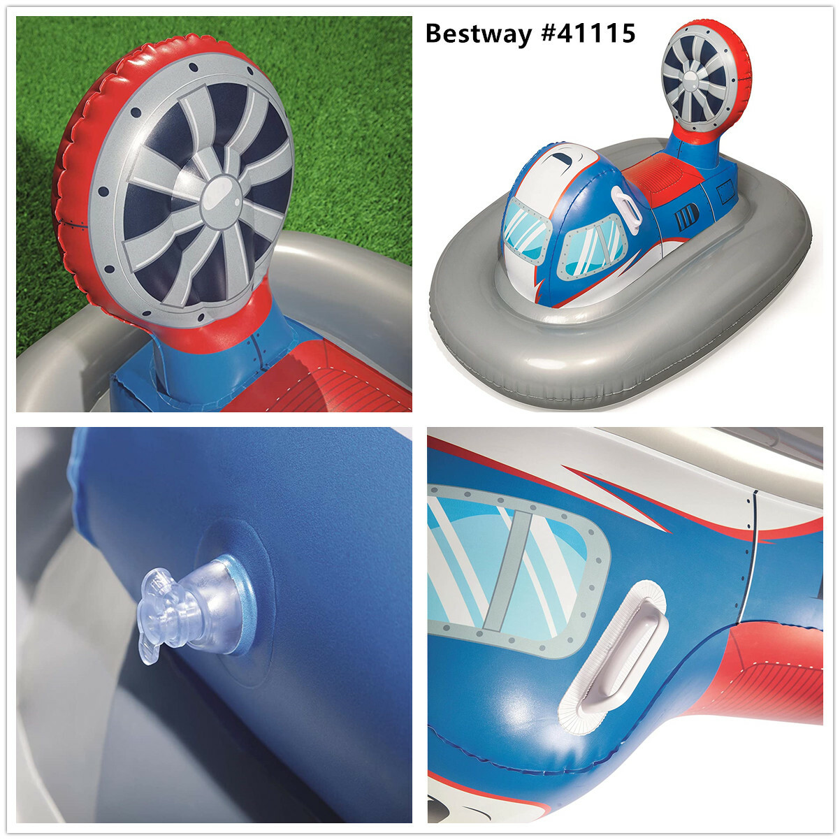 Bestway Kid Inflatable Pool Toy Galactic Battleship Jetski Boat Ride On ...