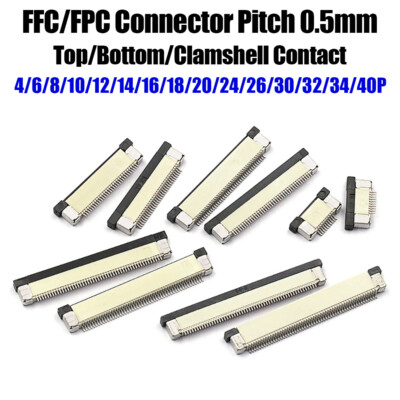 FFC/FPC Connector 0.5mm Pitch Top/Bottom/Clamshell Contact Type Socket ...
