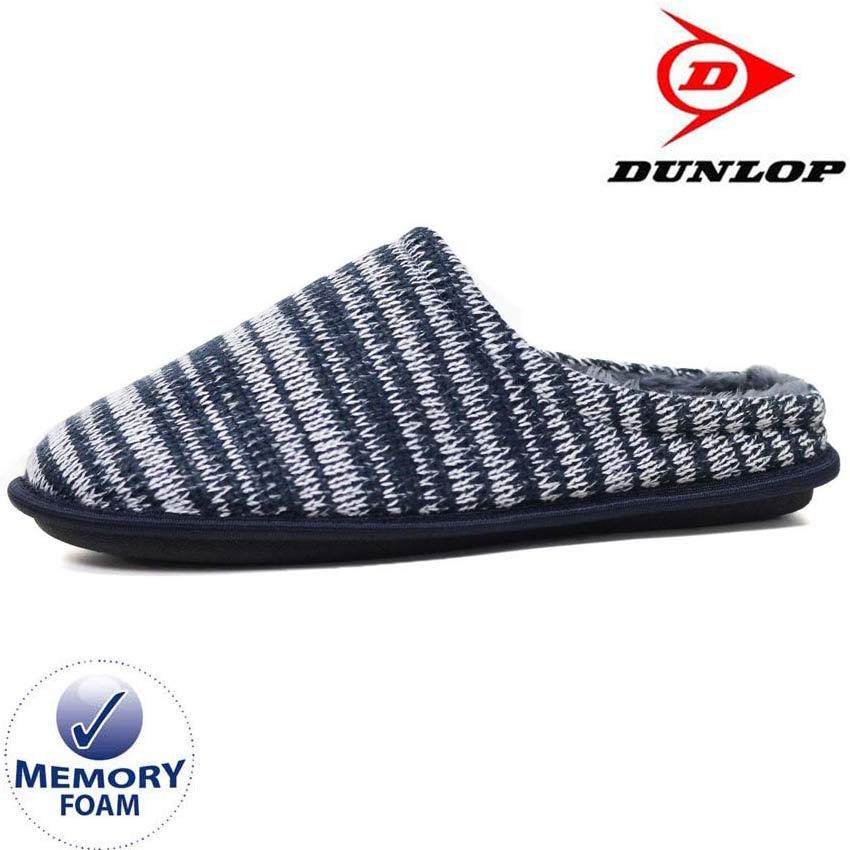 DUNLOP MENS SLIPPERS NEW WINTER WARM FUR COSY LUXURY INDOOR SLIP ON ...